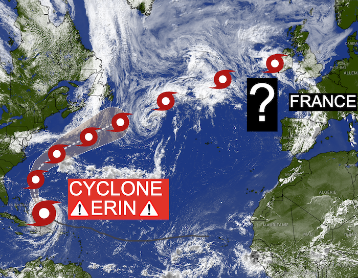 Le cyclone et ouragan Erin se dirige-t-il vers la France ? 18/08/2025